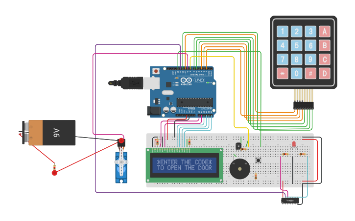Circuit design DIGITAL DOOR LOCK - Tinkercad