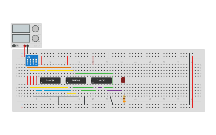 Circuit design Diseño combinacional 2 - Tinkercad