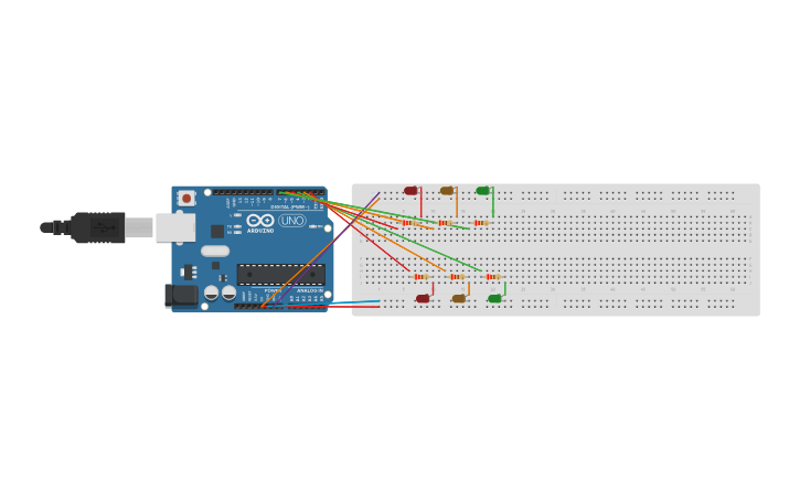 Circuit design Traffic_Light - Tinkercad