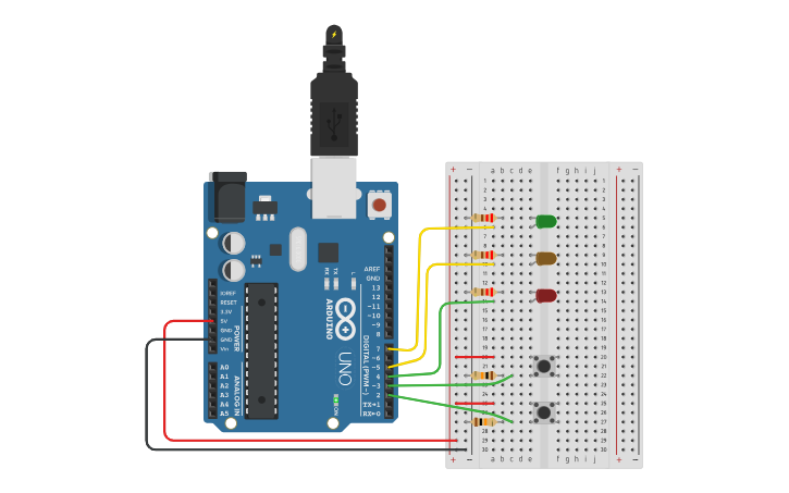 Circuit design TP Arduino | Tinkercad