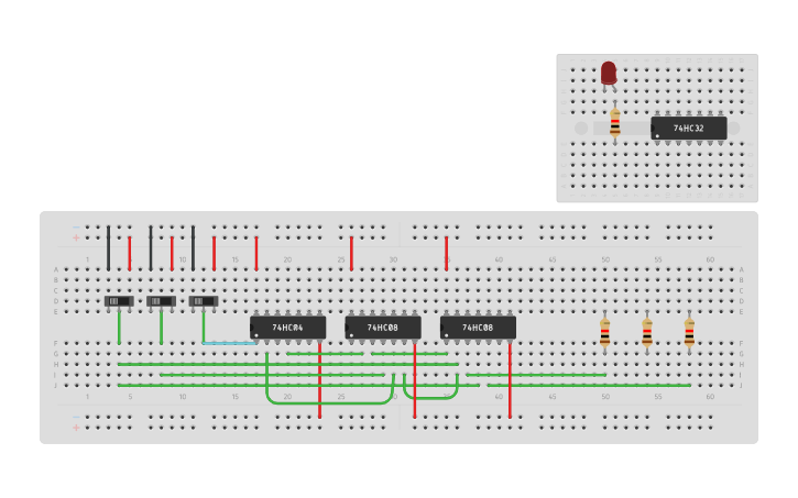 Circuit design Decoder 3 to 8 - Tinkercad