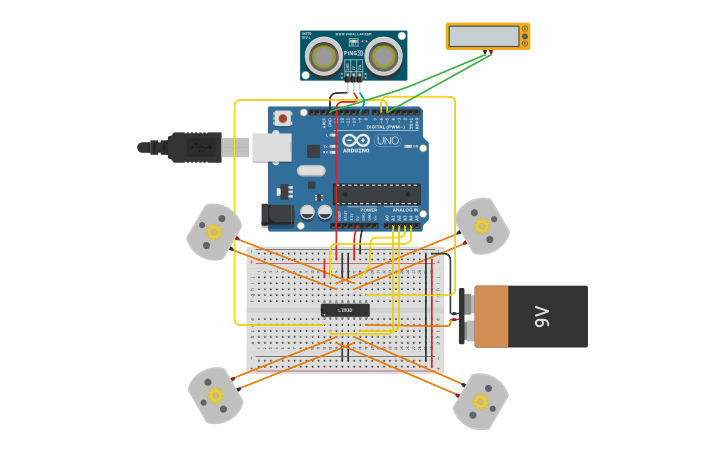 Circuit design 2. Auto land Drone - Tinkercad