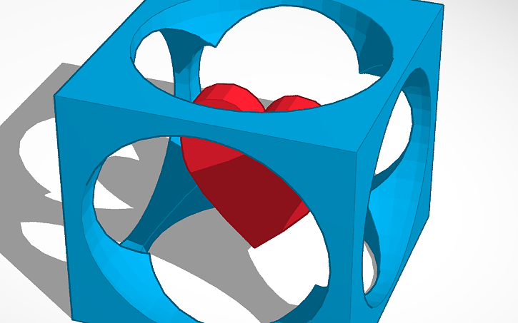3D design heart in a box | Tinkercad