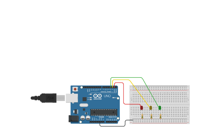 Circuit design 2.1 [Solución] Semáforo con Arduino - Tinkercad