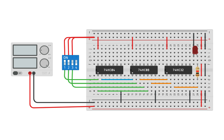 Circuit design 2:1 Multiplexer - Tinkercad