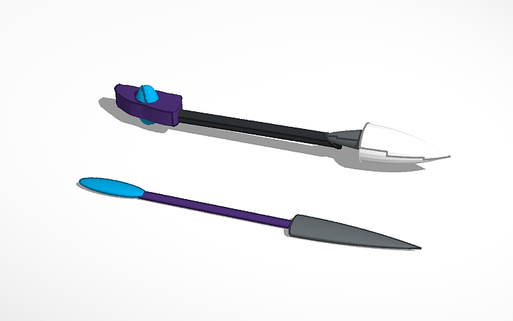 3D design magical shadow staff - Tinkercad