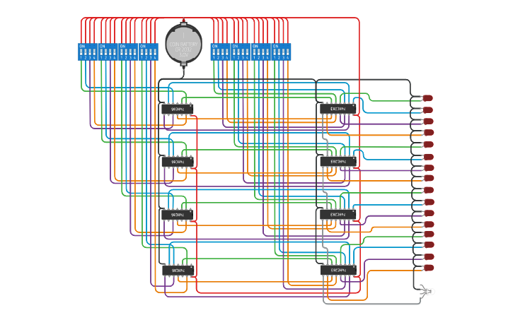 Circuit design 16-bit adder with sub - Tinkercad