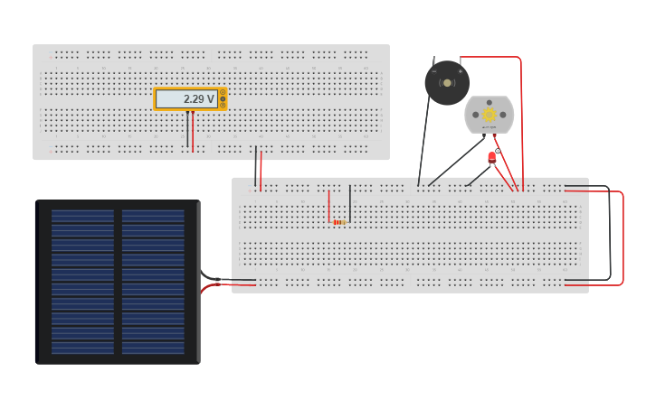 Circuit design Solar cell supply system - Tinkercad