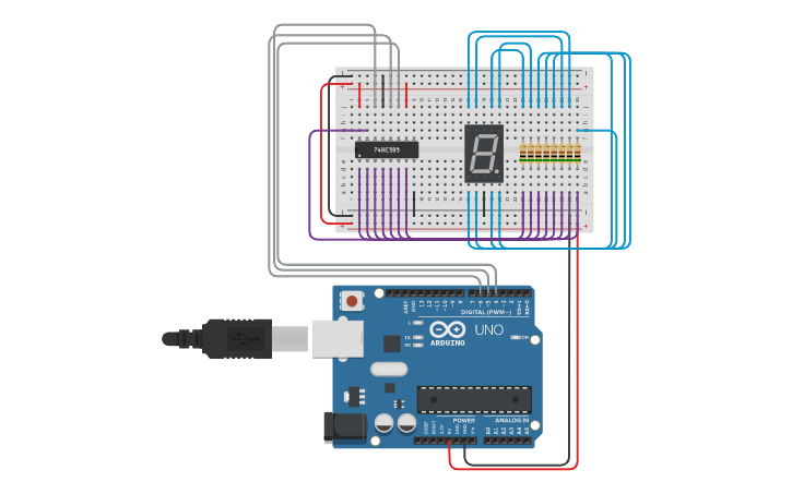Circuit design Ranieri -display 7 segmenti comandato con registro a ...