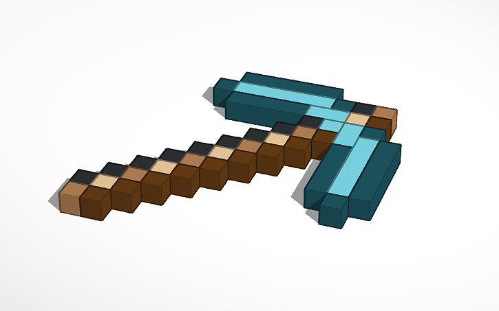 3D design minecraft pickaxe - Tinkercad