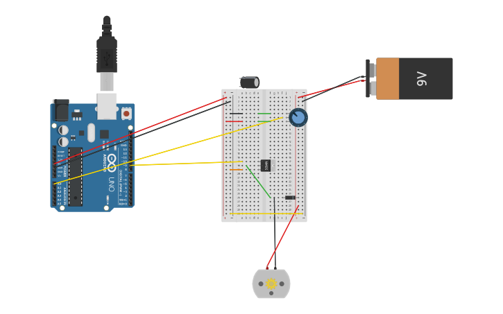 Circuit design Copy of Motorized Pinwheel potentiometer | Tinkercad