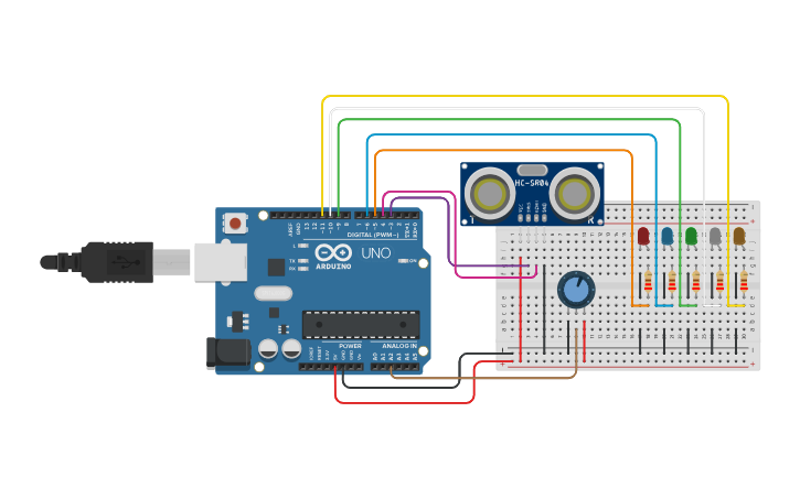 Circuit design Trabalho 2 - Arduino | Tinkercad