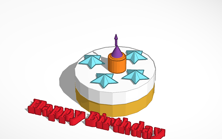 3D design birthday cake | Tinkercad