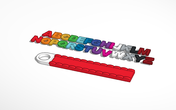 3D design Lesson: Key ring, letters! result | Tinkercad