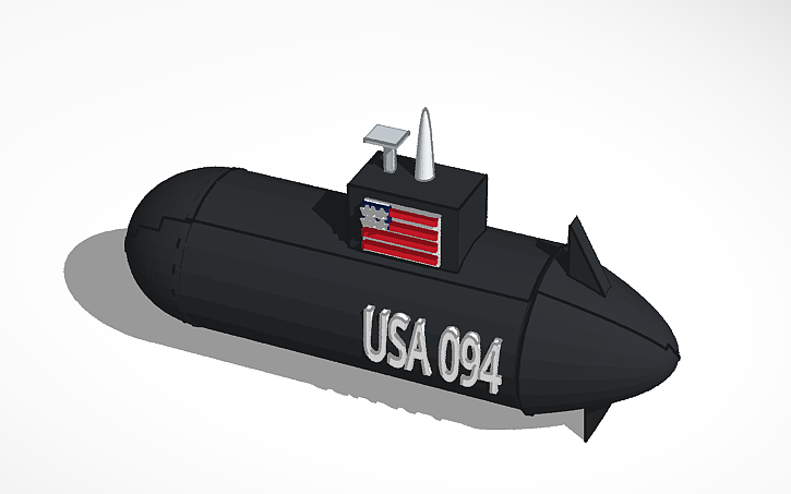 3D design USA Submarine - Tinkercad