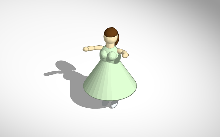 3D design Girl in a Dress - Tinkercad
