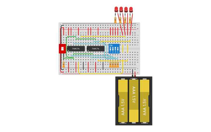 Circuit design ABO_QUIZ6.1 REGISTERS | Tinkercad
