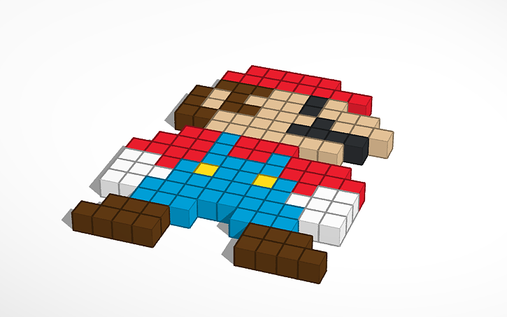 3D design Pixel Mario - Tinkercad
