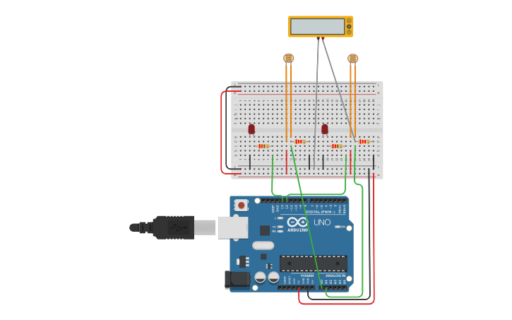 Circuit design Project LDR - Tinkercad