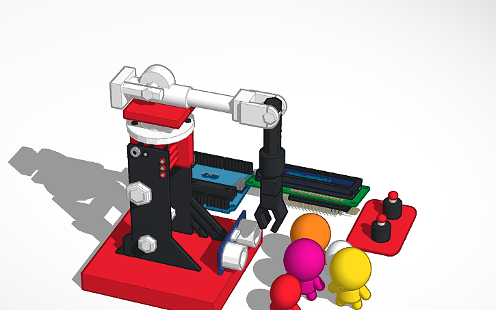 3D design 3DOF ARM ROBOT | Tinkercad