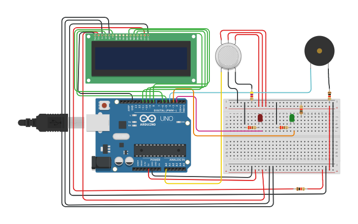 Circuit design CO2-Sensor mit LCD - Tinkercad