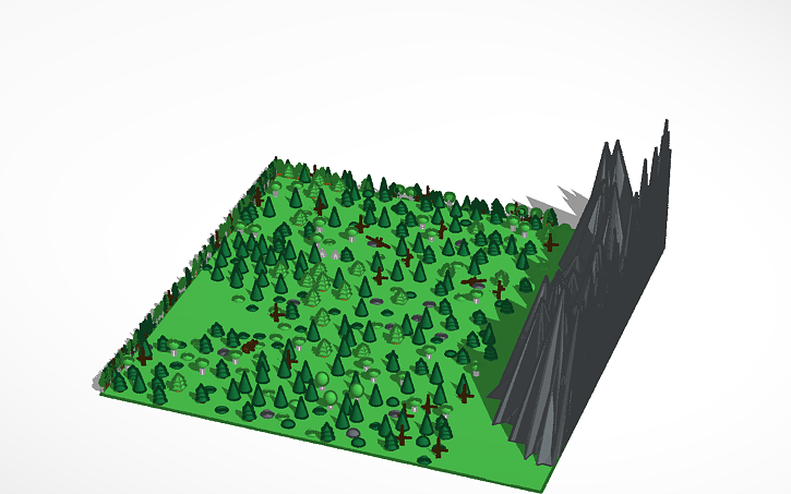 3D design Mountains and a Forest | Tinkercad