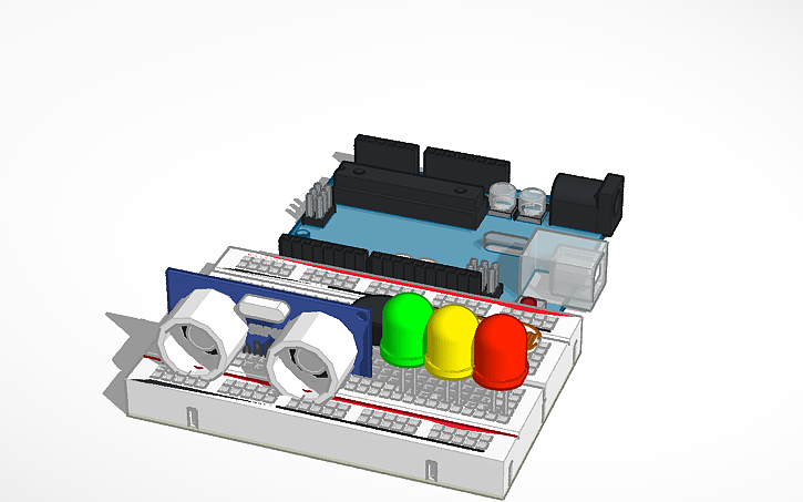 3D design ultrasonic distance sensor - Tinkercad