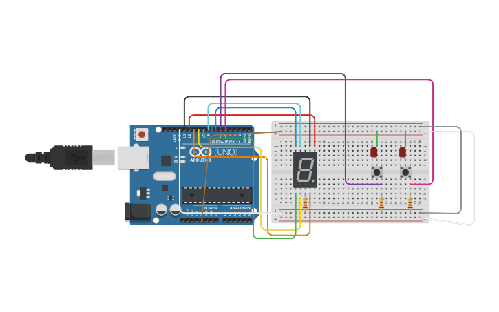 Circuit design contador - Tinkercad