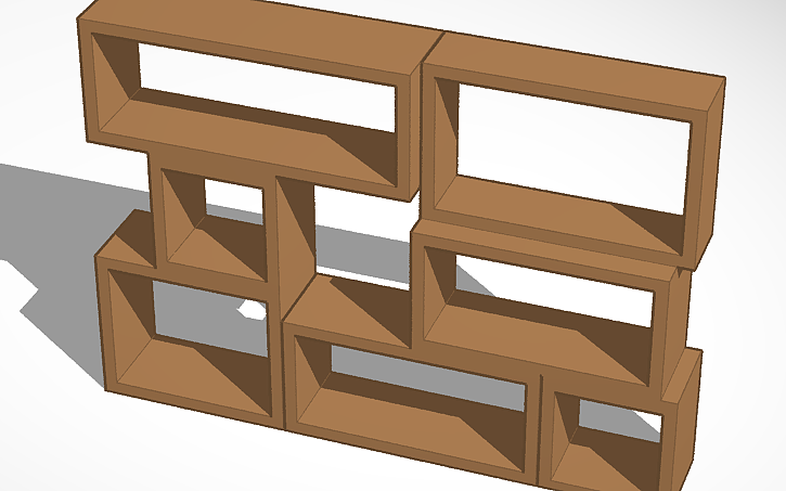 3D design Bookshelf 3 - Tinkercad