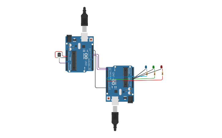 Circuit design Arduino-to-Arduino - Tinkercad