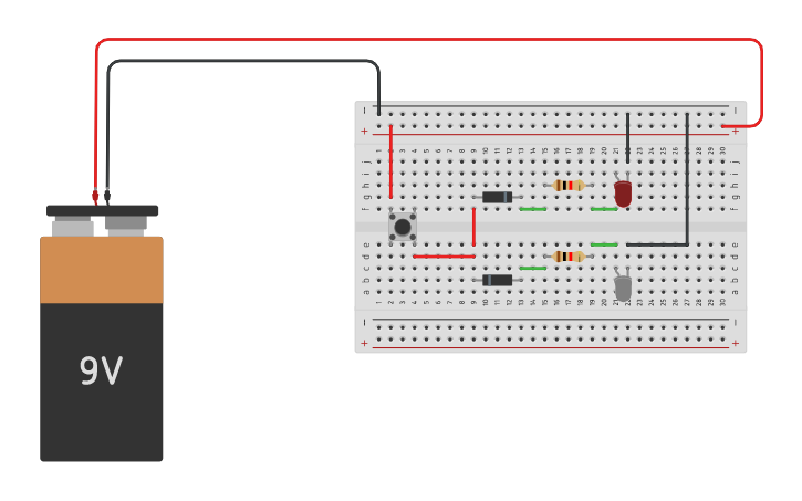 Circuit design Basic Diode 1 - Tinkercad