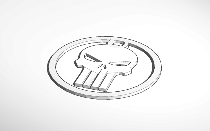 3D design Punisher Logo Key chain - Tinkercad