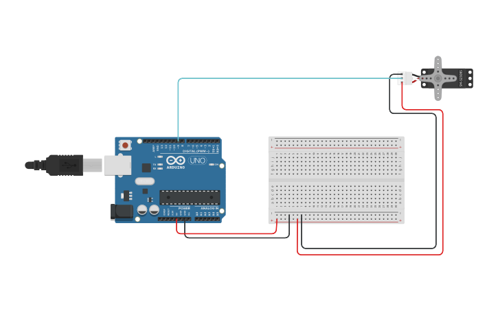 Circuit Design Servo Motor Tinkercad