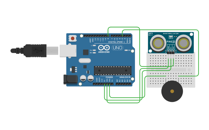 Circuit design Sonar - Tinkercad