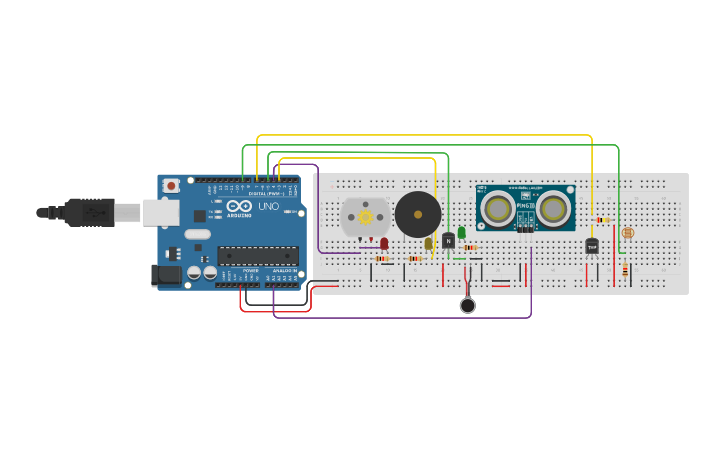 Circuit Design 3 Sensors Control 3 Actuators Tinkercad
