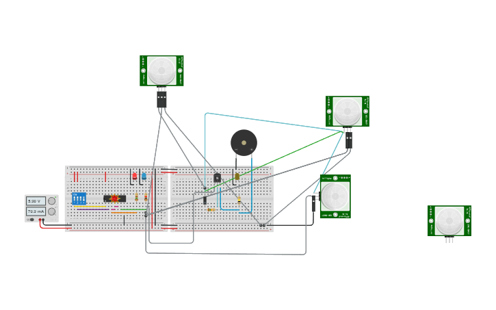 Circuit design _Intruder Alarm System_ | Tinkercad