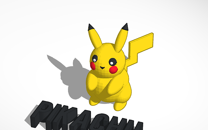 3D design Pikachu - Tinkercad