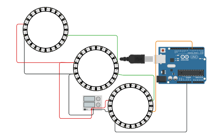 Circuit design NeoPixel (WS2812) Demo | Tinkercad