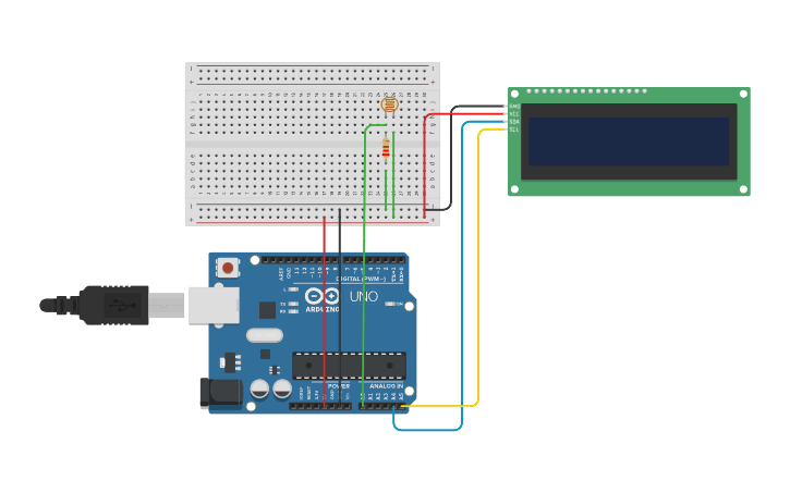 Circuit design LCD I2C - Tinkercad