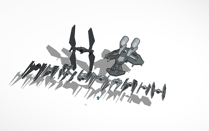 3D design Tie Fighter Size Comparison - Tinkercad