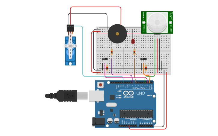 Circuit Design Servomotor Sensor De Proximidad Y Arduino Tinkercad Images