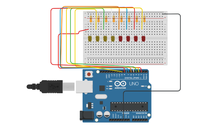 Circuit Design Multiple Leds 04 Tinkercad