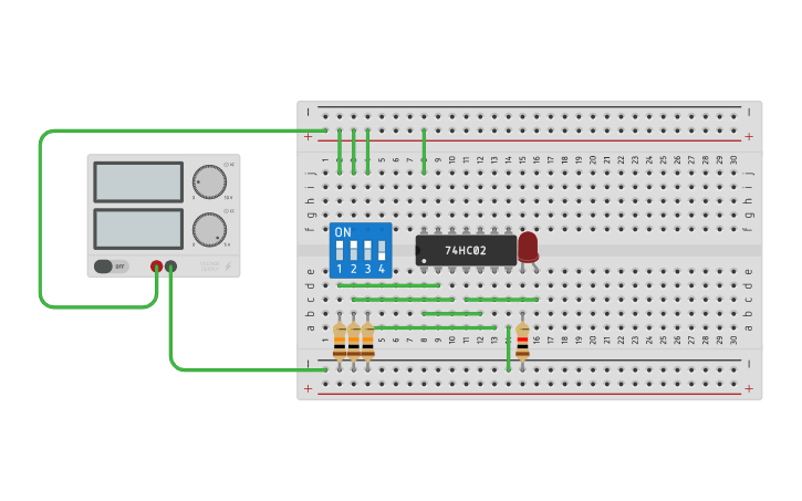 Circuit design logic gate 3 | Tinkercad