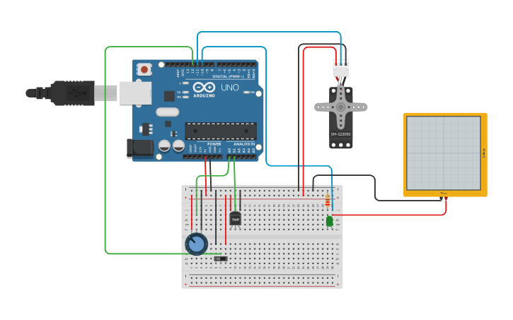 Circuit design Copy of Act3 Arduino sensors and actuators | Tinkercad