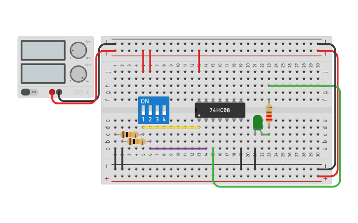 Circuit design COMPUERTA 7408 - Tinkercad