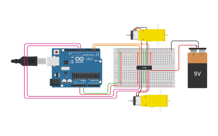 Circuit design HUMANOID_L9_GEARMOTOR | Tinkercad