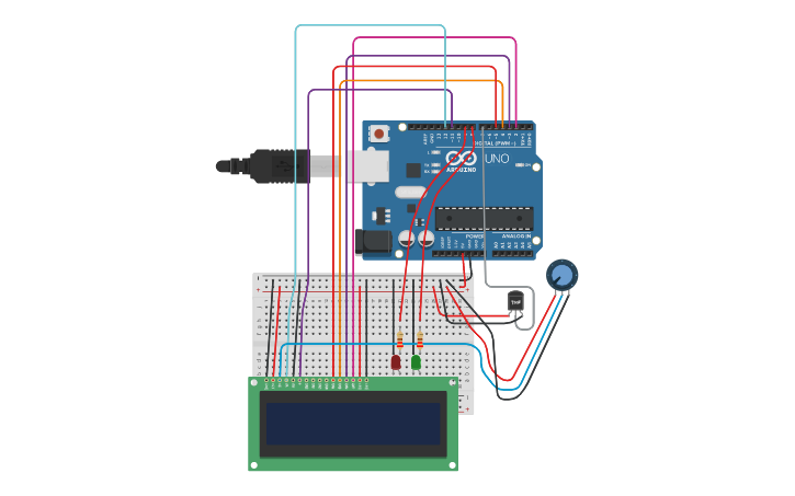 Circuit Design Temperature And Humidity Monitoring Tinkercad