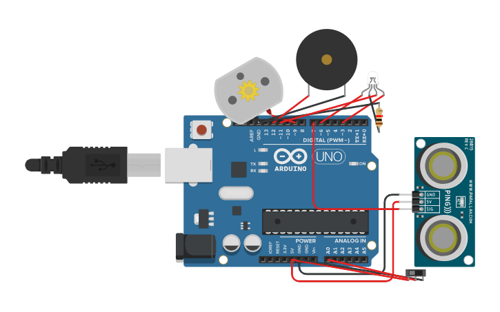 Circuit design Luke - TinkerCad Proximity Sensor - Tinkercad