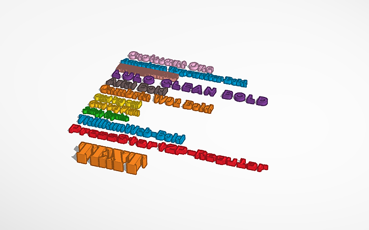 3D design Tinker Fonts - Tinkercad