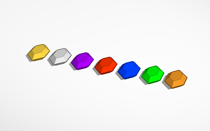 3D design Zelda Rupees - Tinkercad